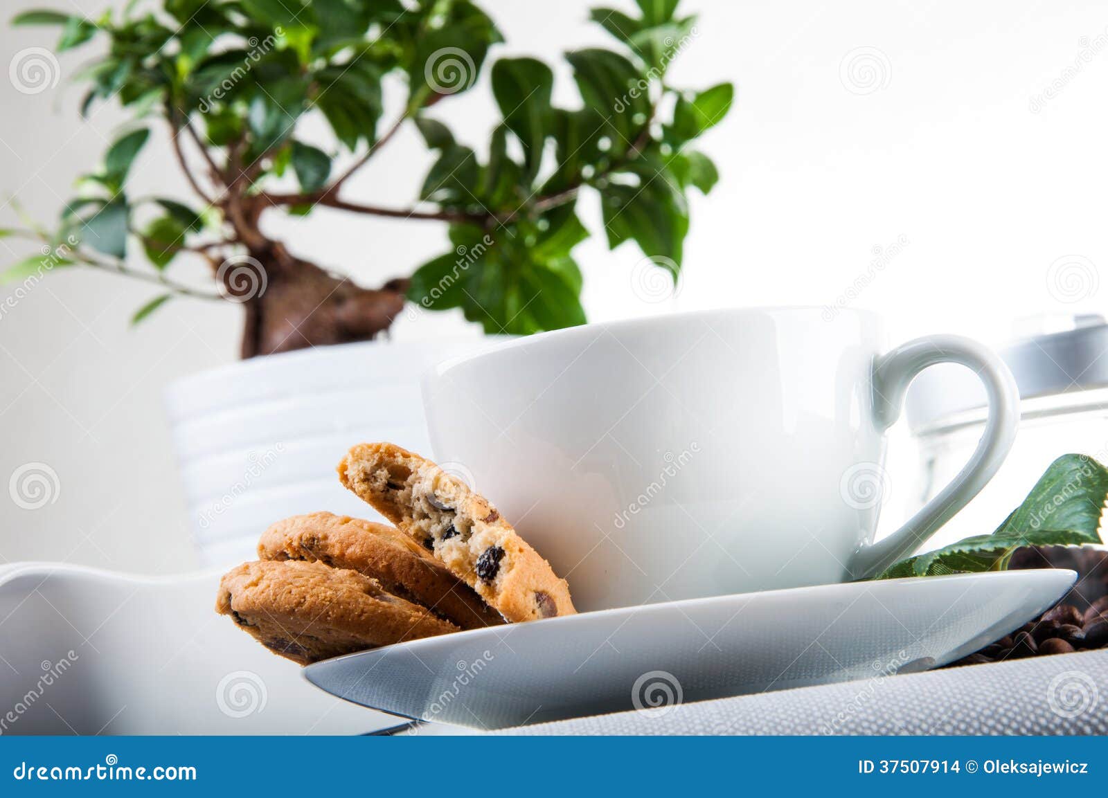 Coffee Break Theme on Kitchen Table Stock Photo - Image of leisure ...