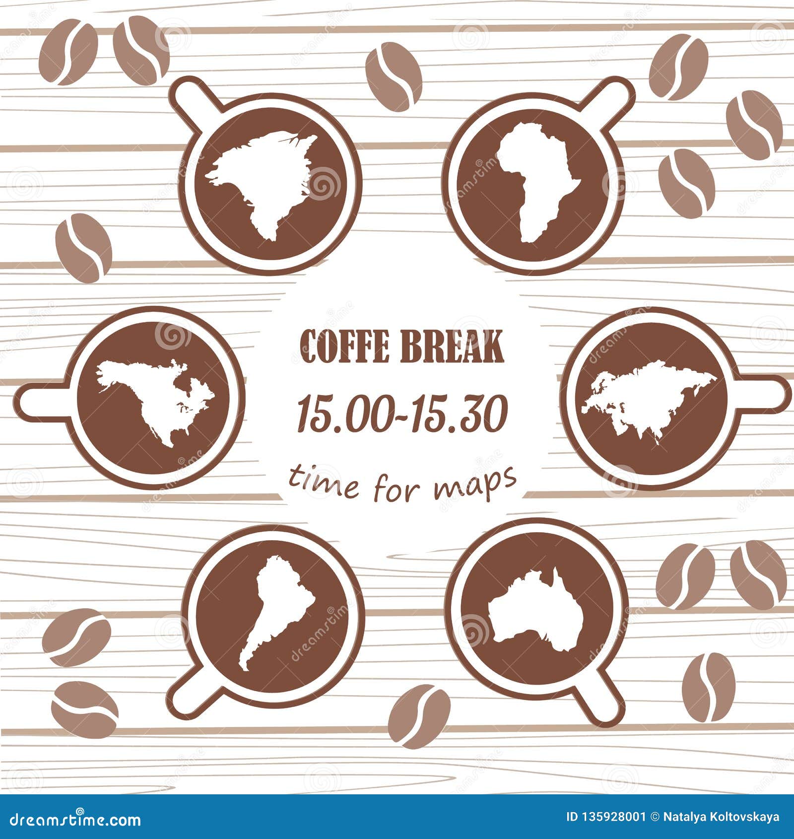 Coffee Break Banner with Light Background Stock Illustration ...