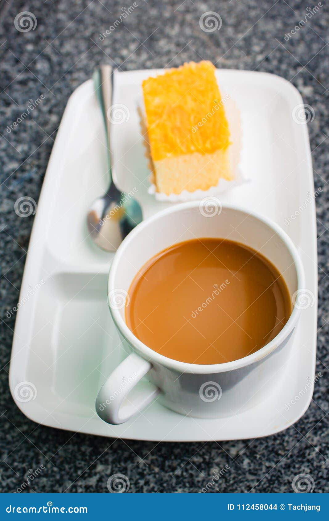 Coffee Break Time with Cake. Stock Photo - Image of plate, sponge ...
