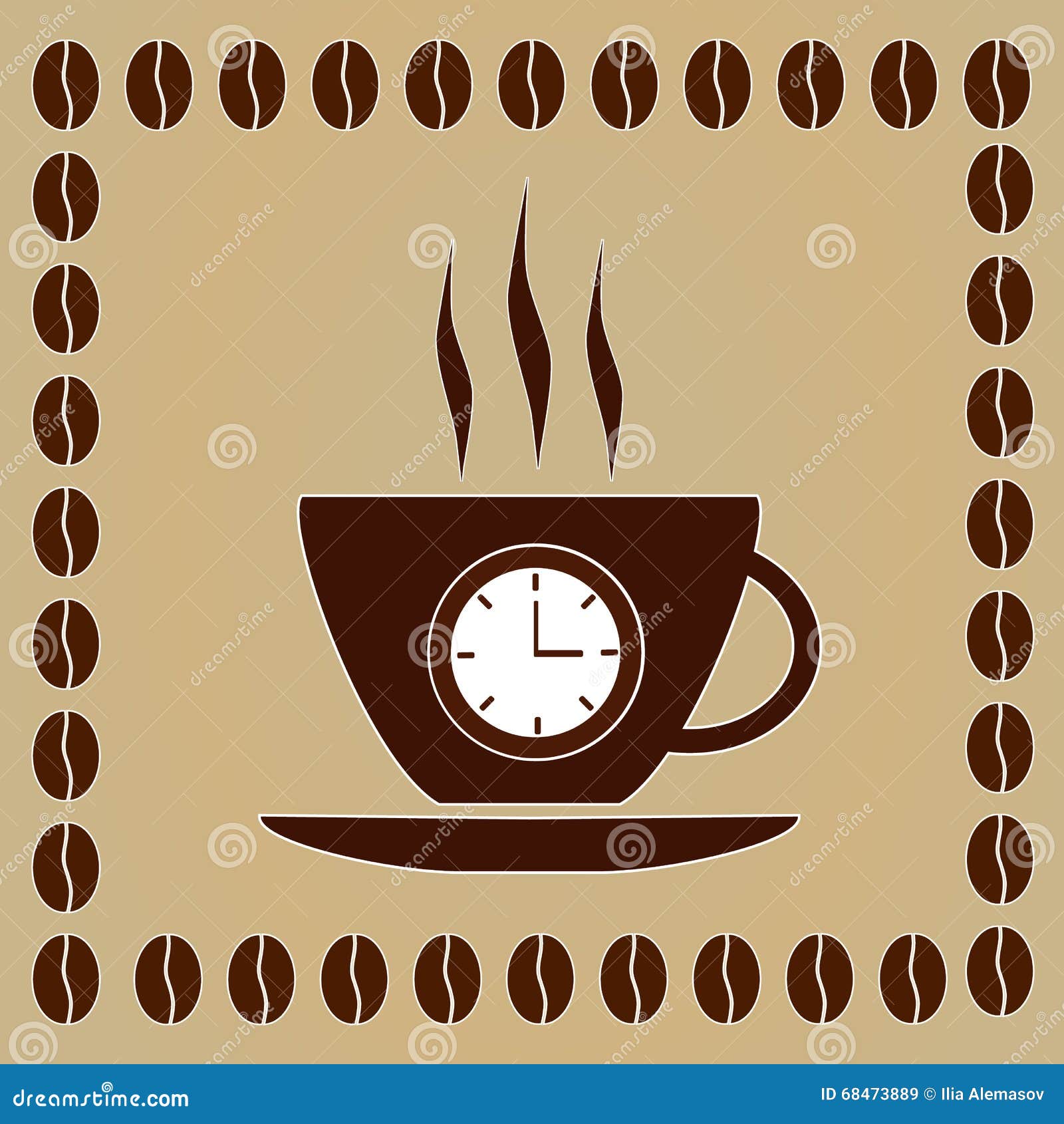 Coffee break time concept stock vector. Illustration of saucer - 68473889
