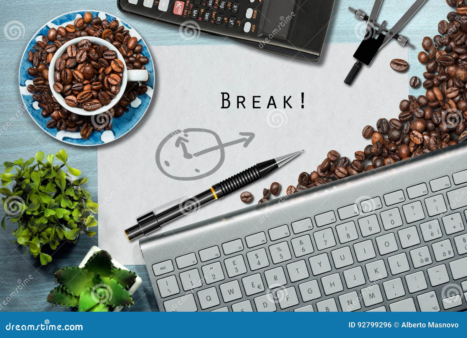 Coffee Break Time in Office Stock Photo - Image of computer, break ...