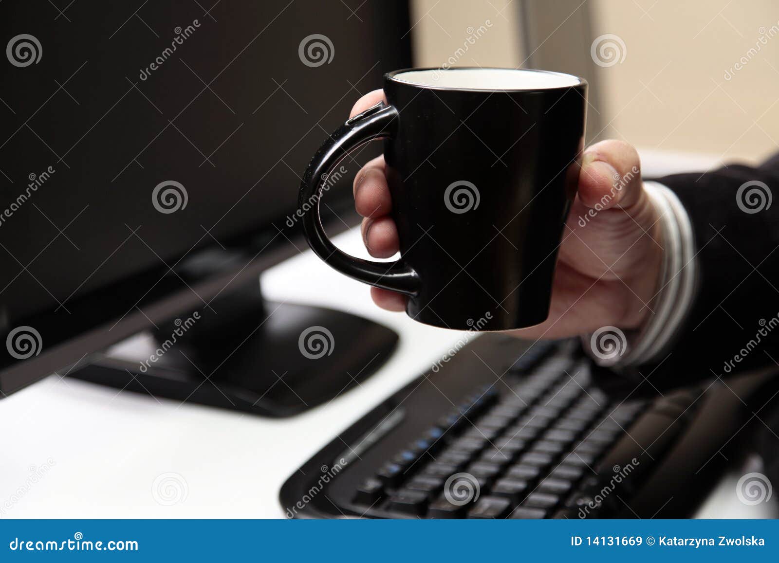Coffee Break in Work. stock image. Image of business - 14131669