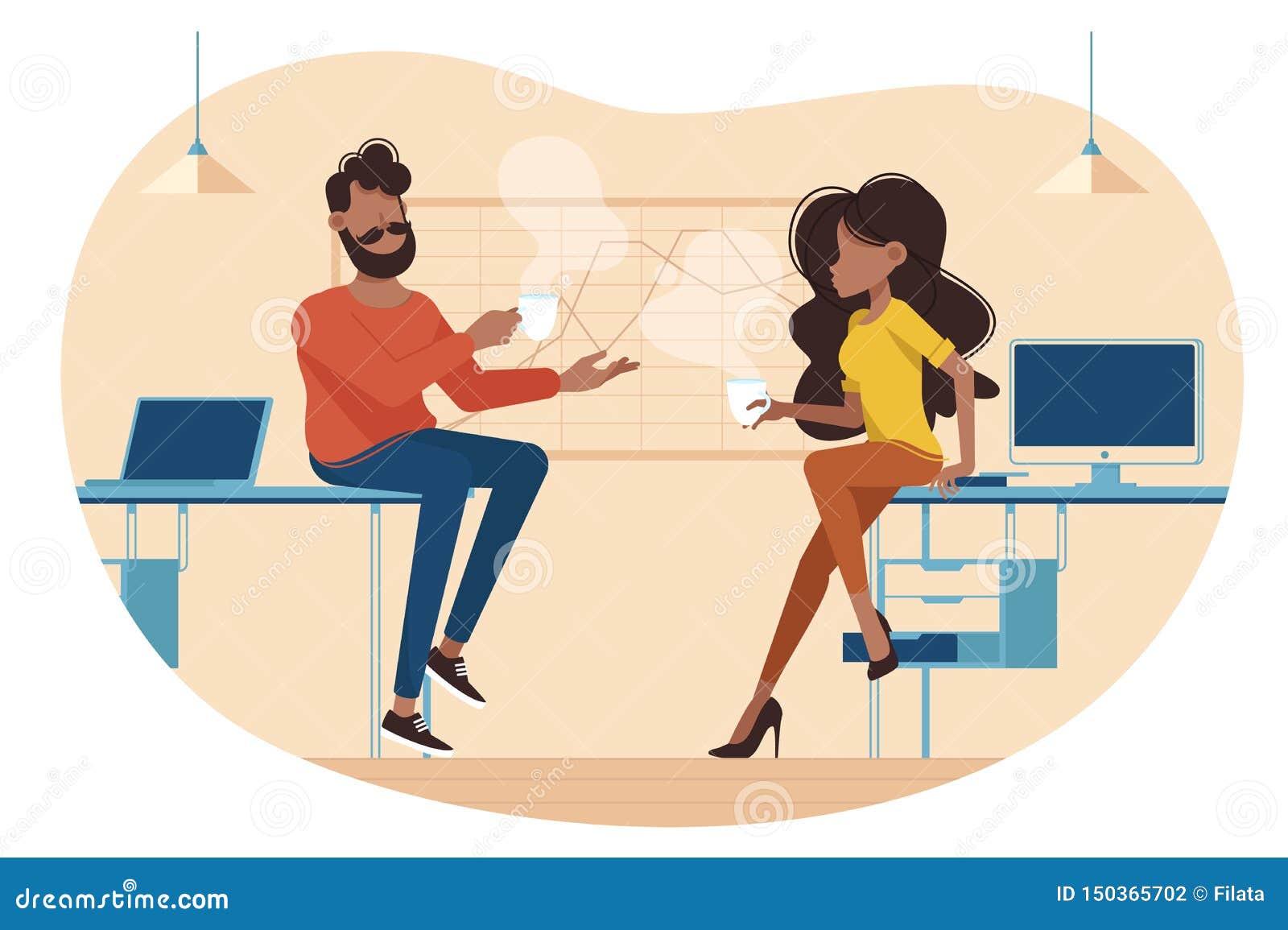 Coffee break at work stock illustration. Illustration of break - 150365702 Coffee break at work stock illustration. Illustration of break - 150365702