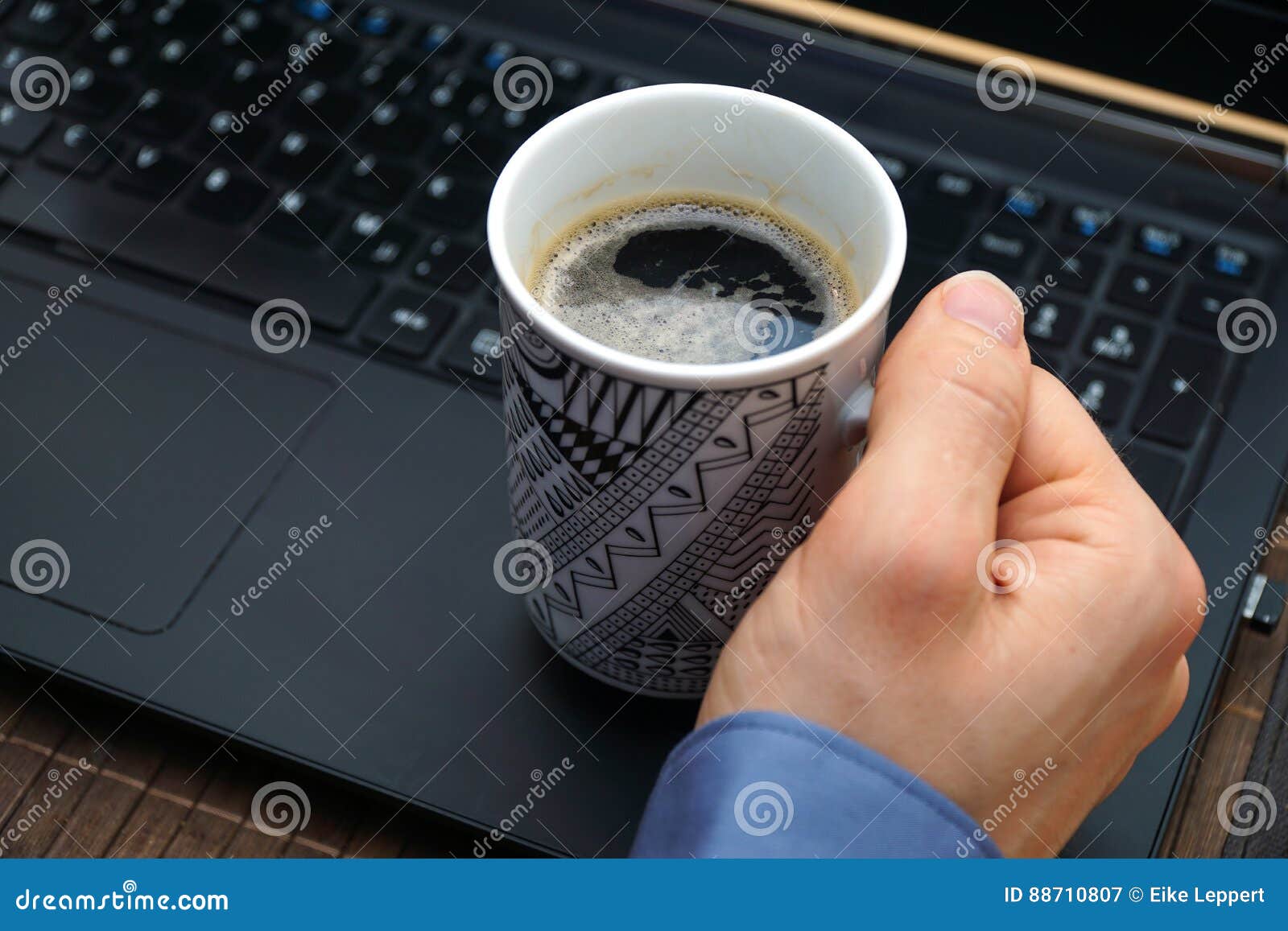 Coffee Break at Work for Relaxation Stock Image - Image of laptop ...