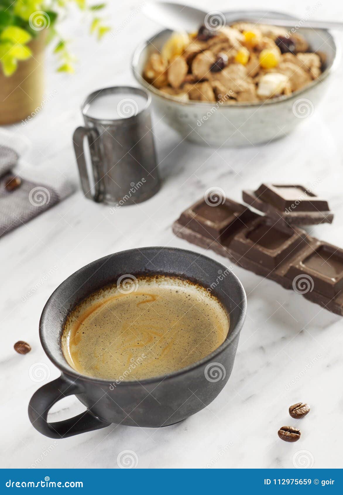 Coffee and breakfast stock image. Image of food, croissant - 112975659