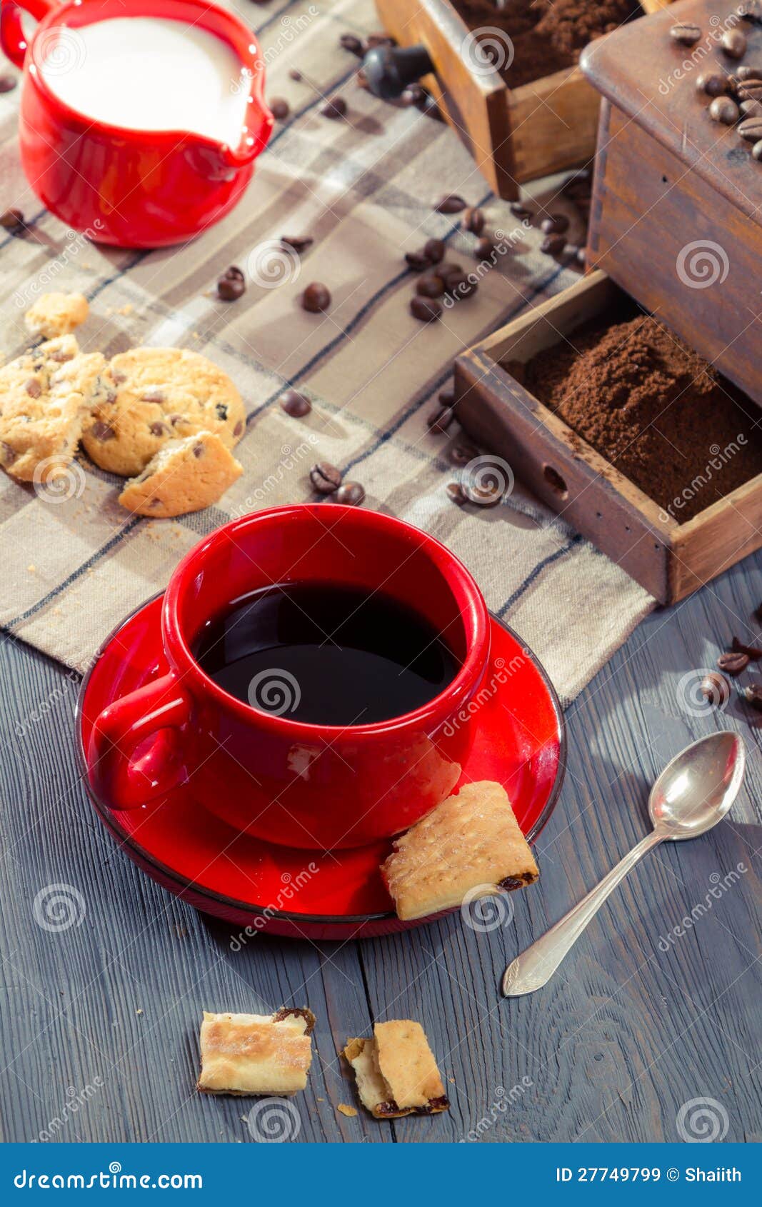 Coffee for Breakfast with Cookie Stock Image - Image of food, grinder ...