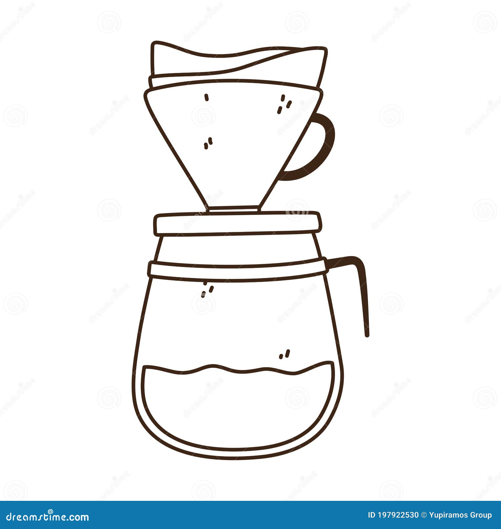 Coffee Brew Method Drip Line Icon Style Stock Vector - Illustration of ...