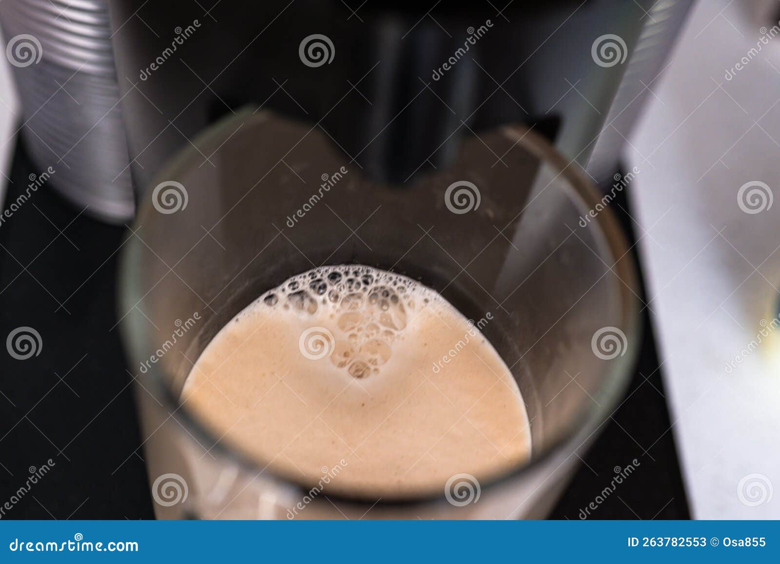 Coffee Brewed by Coffee Machine into a Mug Stock Image - Image of drink ...