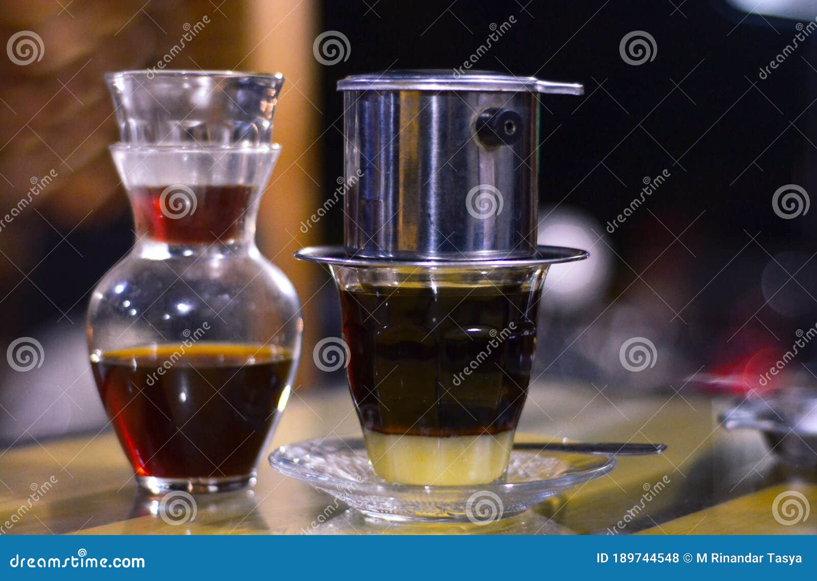 Coffee Brewed with the V60 Method and Coffee with the Vietnam Drip Milk ...