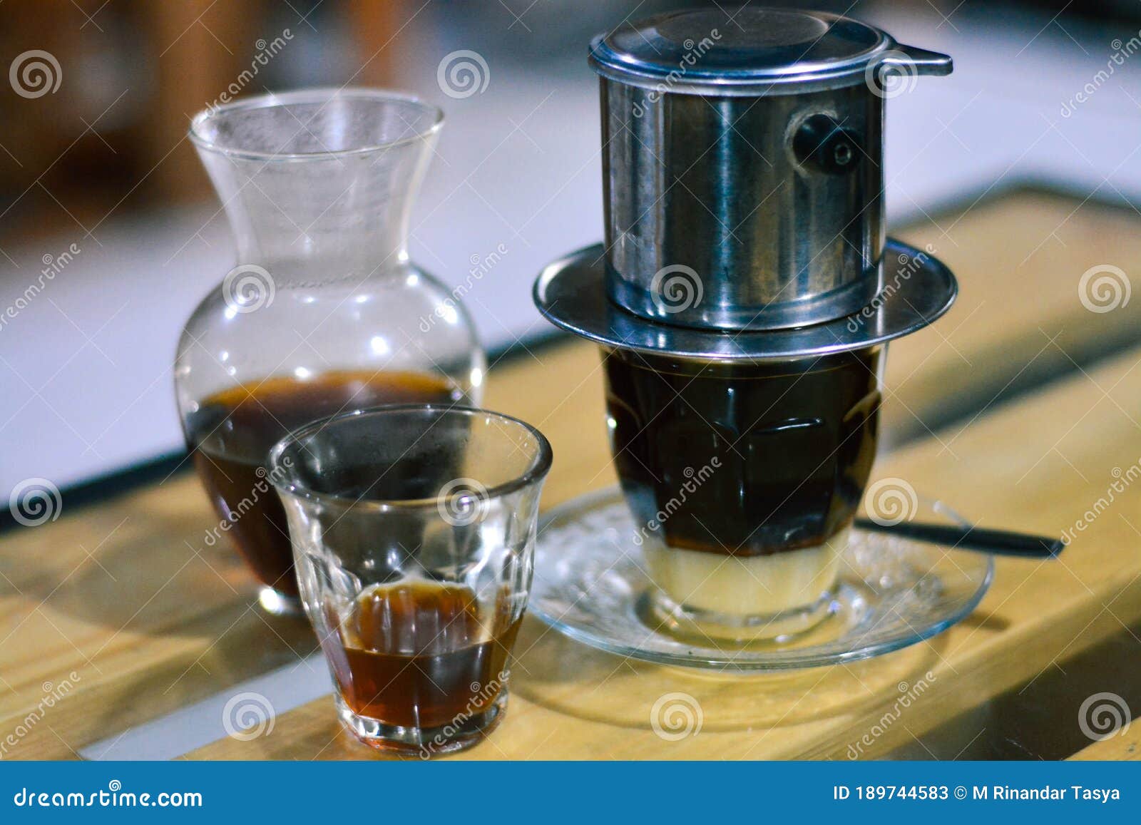 Coffee Brewed with the V60 Method and Coffee with the Vietnam Drip Milk ...