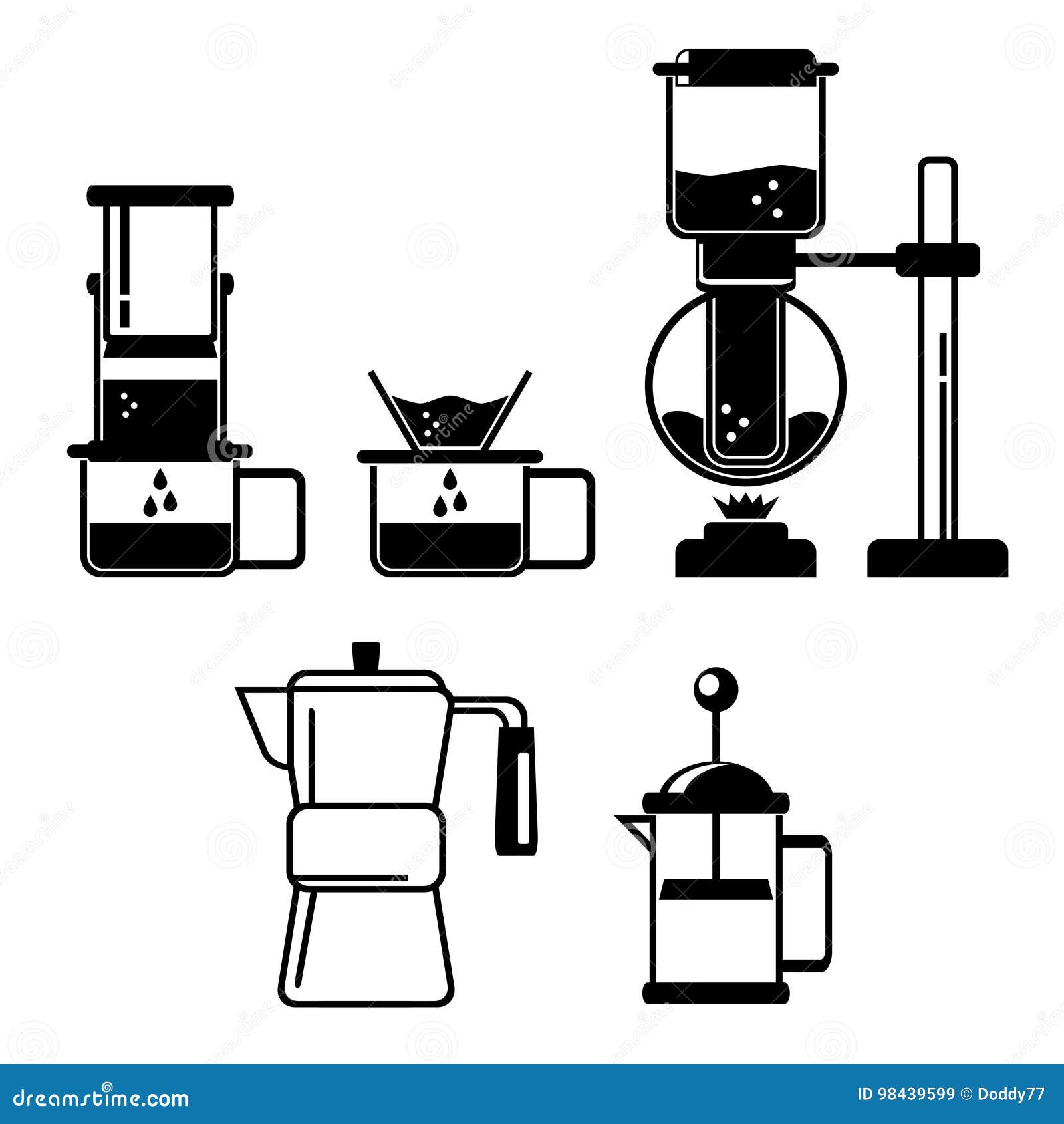 Coffee Brewing Icon stock illustration. Illustration of break - 98439599