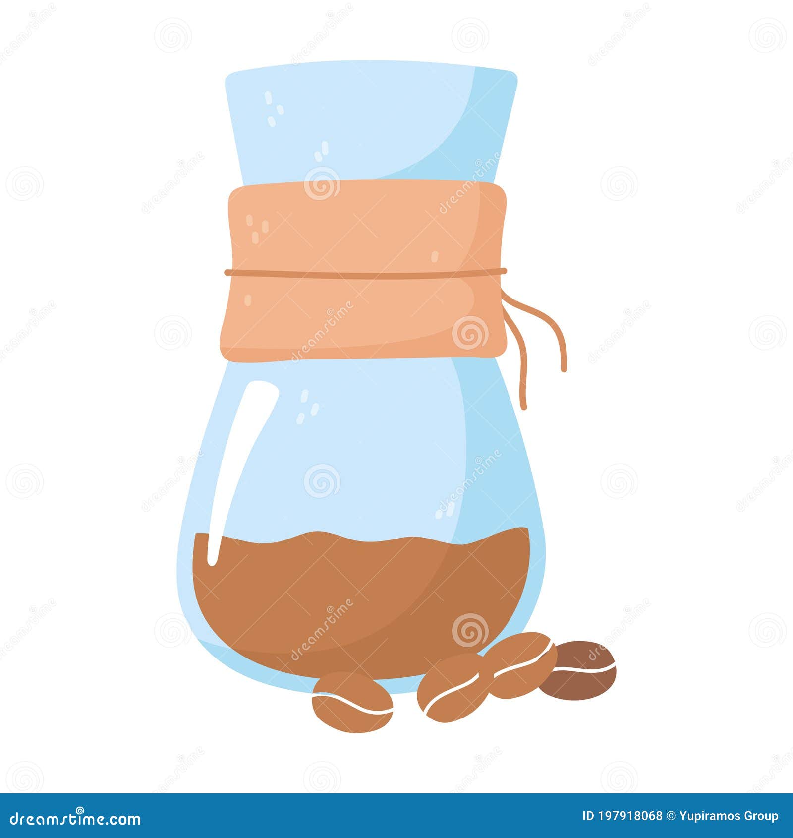 Coffee Brewing Methods, Chemex Coffee with a Grains Stock Vector ...