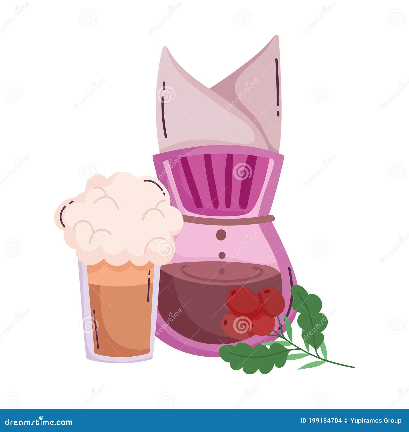 Coffee Brewing Methods, Drip Maker and Frappe Stock Vector ...
