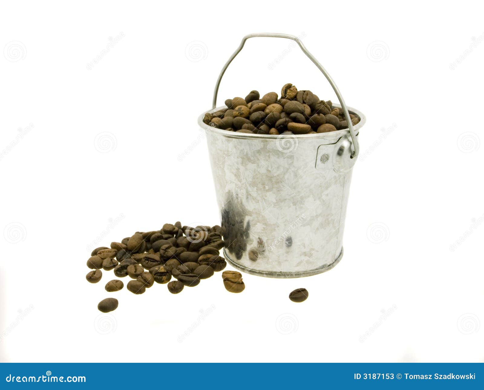 Coffee bucket of beans stock image. Image of bucket, natural - 3187153