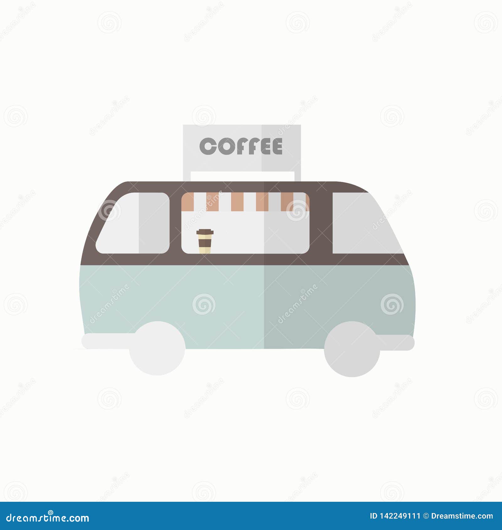 Coffee bus icon stock illustration. Illustration of logo - 142249111