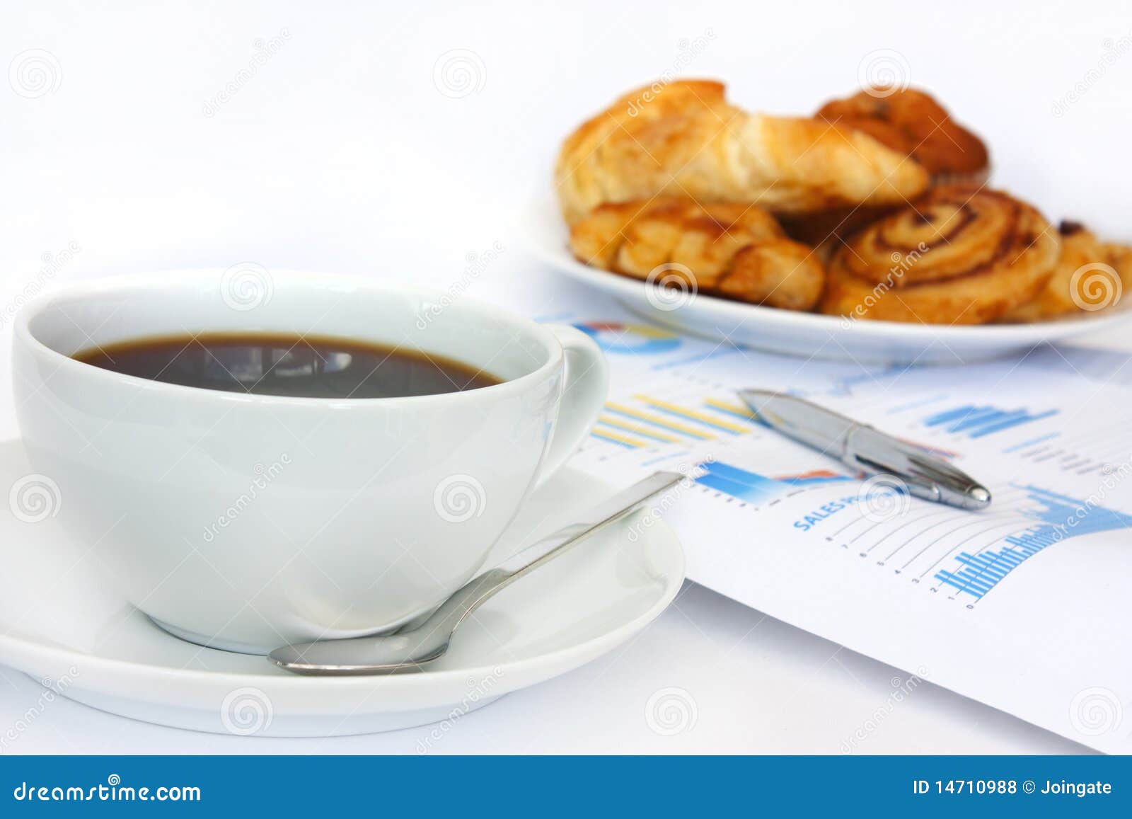 Coffee business breakfast stock photo. Image of morning - 14710988