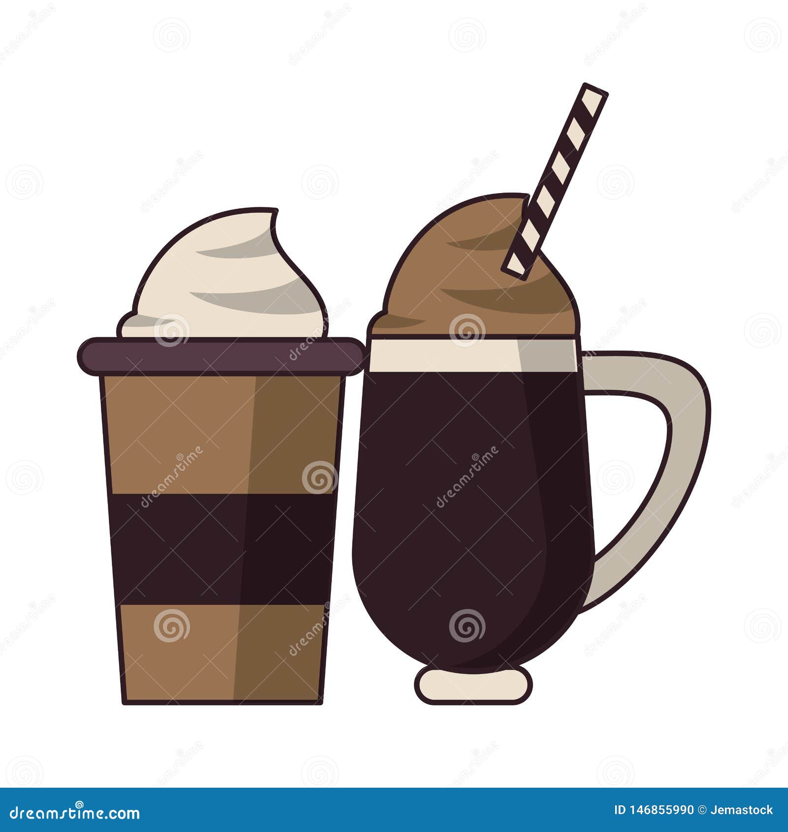 Coffee Cafe Concept Cartoon Stock Vector - Illustration of latte, aroma ...