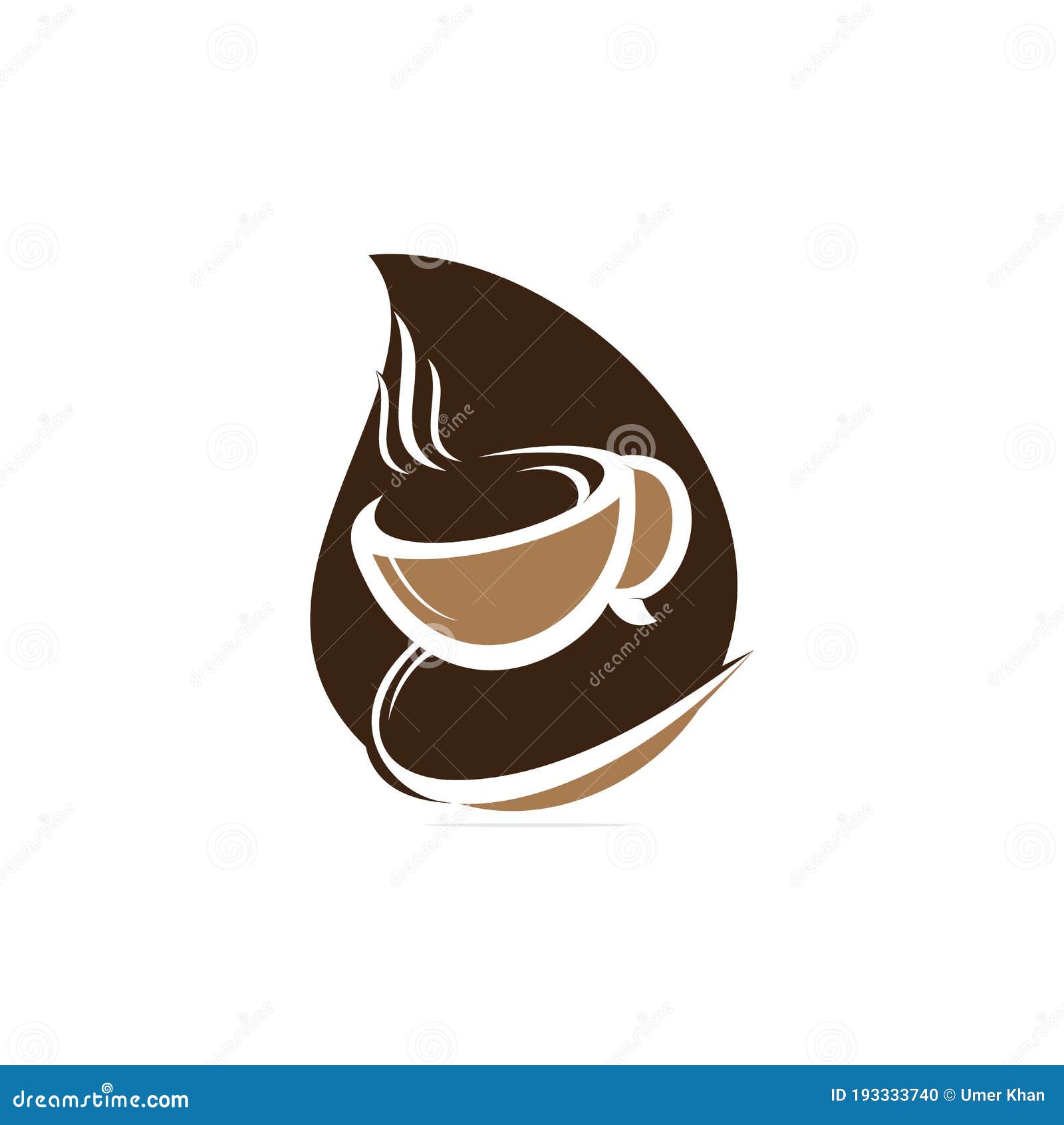 Coffee Cafe Drop Shape Concept Vector Logo Design. Stock Vector ...