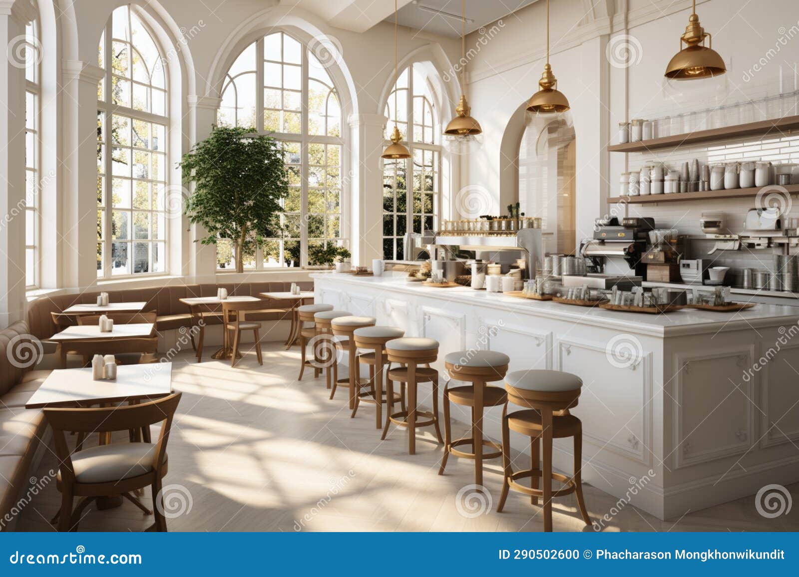 Coffee Cafe, Good Atmosphere, Beautiful Design Stock Photo - Image of ...