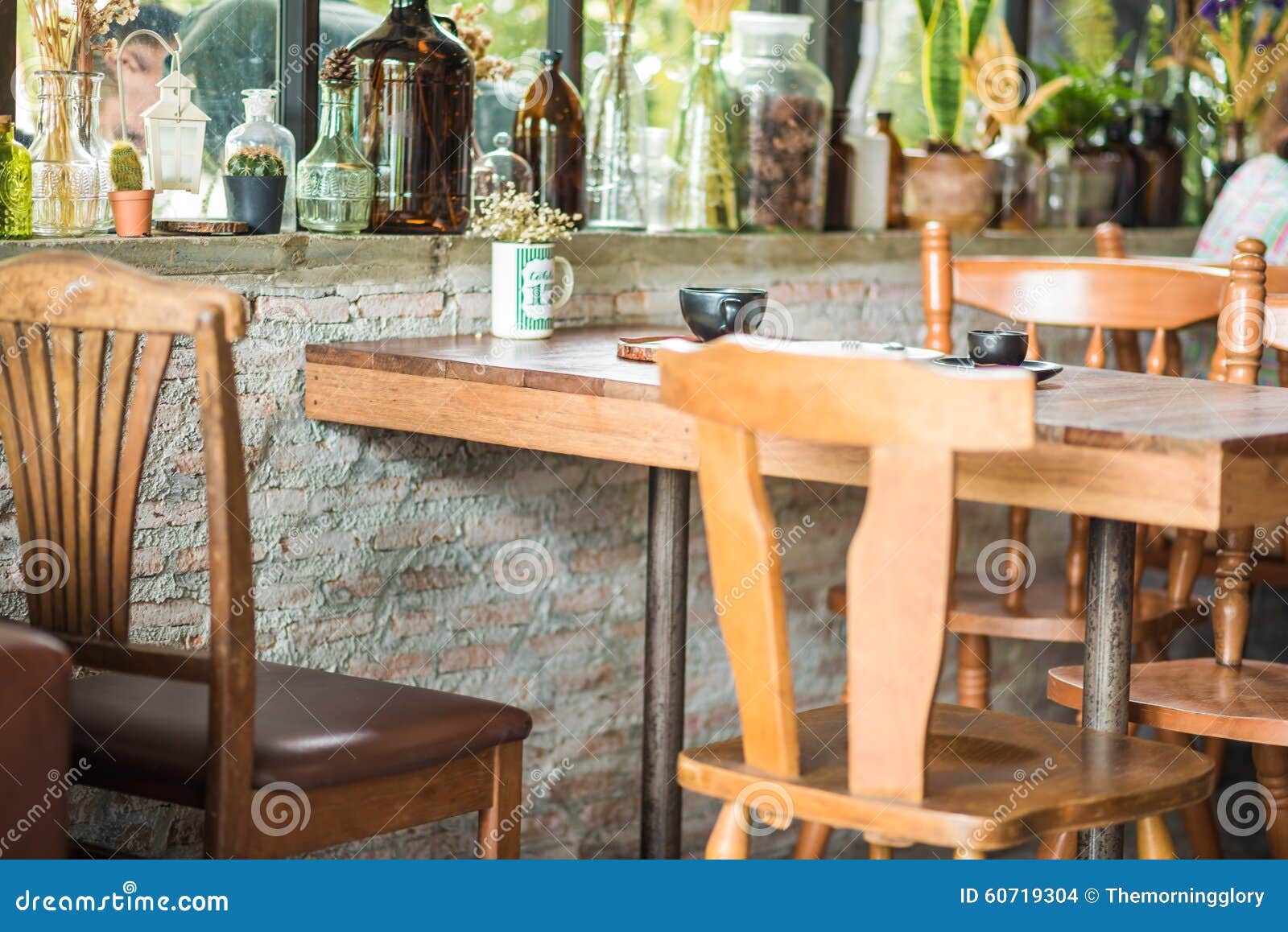 Coffee Cafe with Table and Chairs Stock Photo - Image of desk, shop ...