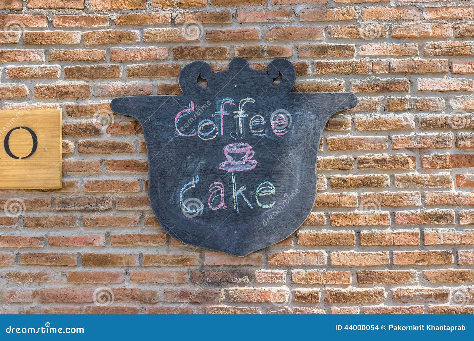 Coffee and Cake Sign stock photo. Image of brick, fashioned - 44000054