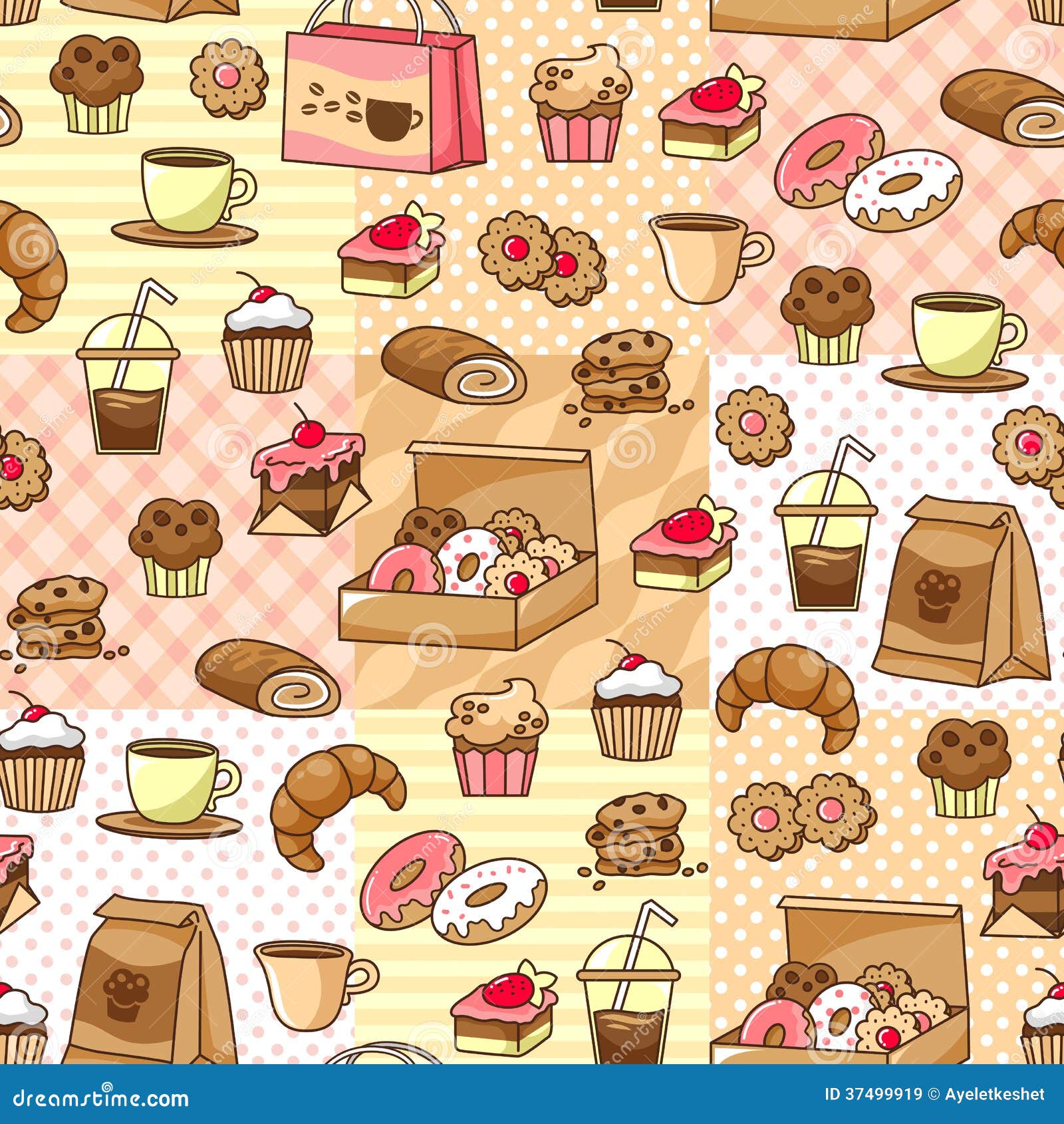 Coffee and cakes stock vector. Illustration of cookies - 37499919