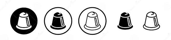 Coffee Capsule Line Icon Isolated on White Background Stock Vector ...