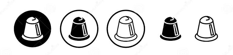 Coffee Capsule Line Icon Isolated on White Background Stock Vector ...