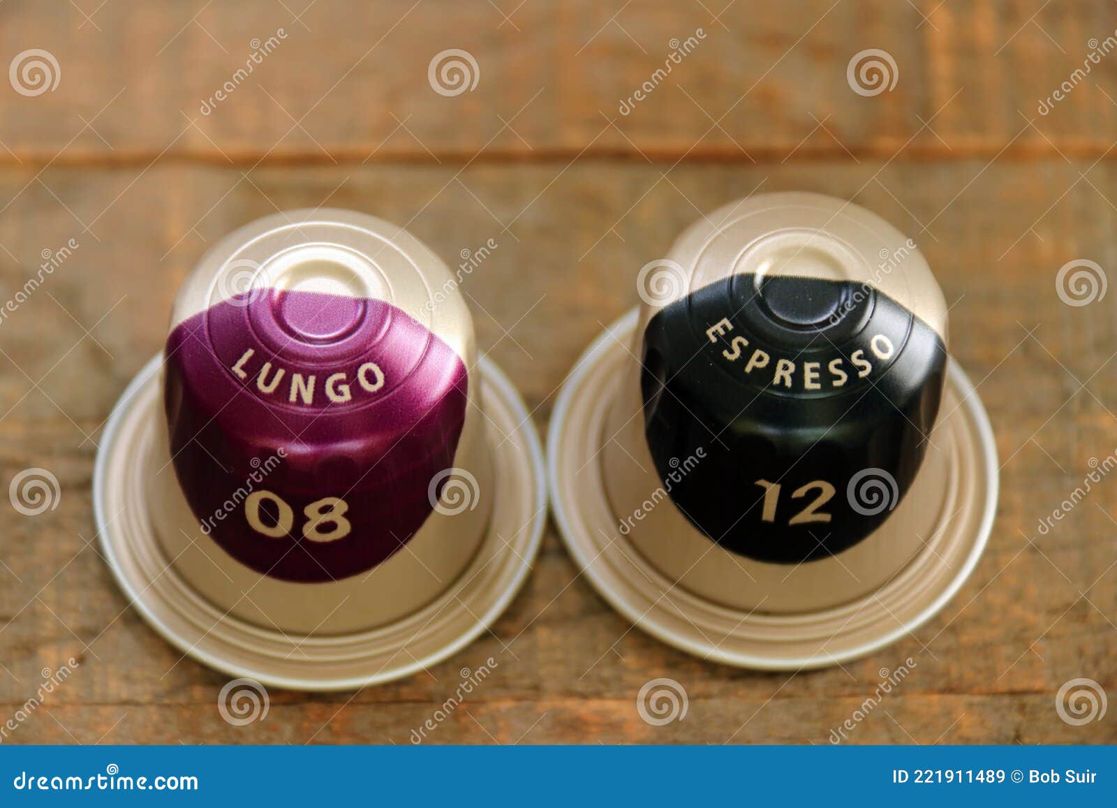 Coffee Capsule with the Strenght Number 8 and 12 Flavour Stock Image ...