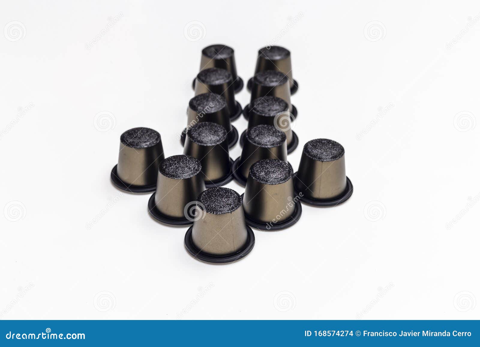 Coffee Capsules Drawing an Arrow Pointing Forward Stock Photo - Image ...
