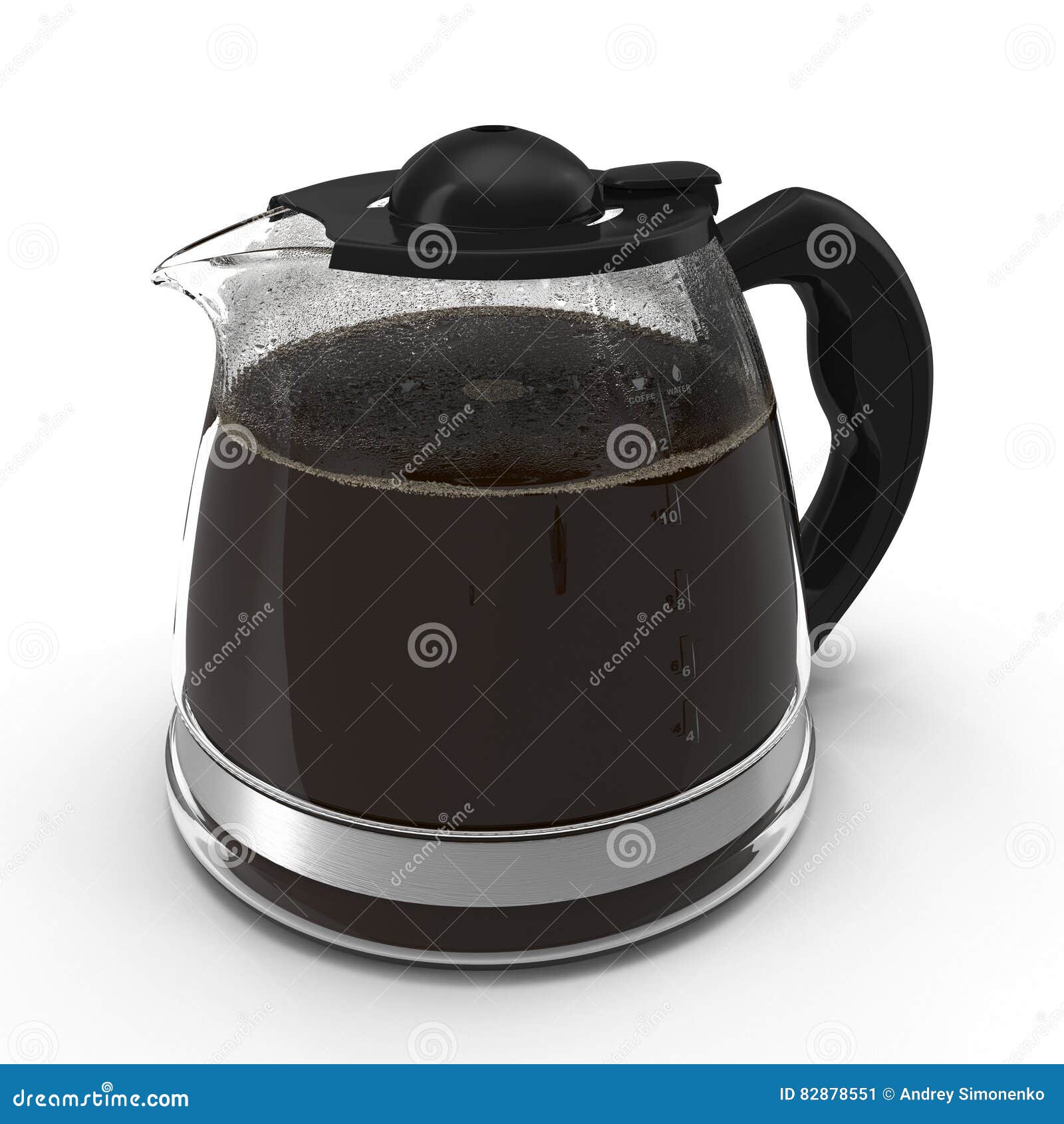 Coffee Carafe Renders Set From Different Angles On A White. 3D ...