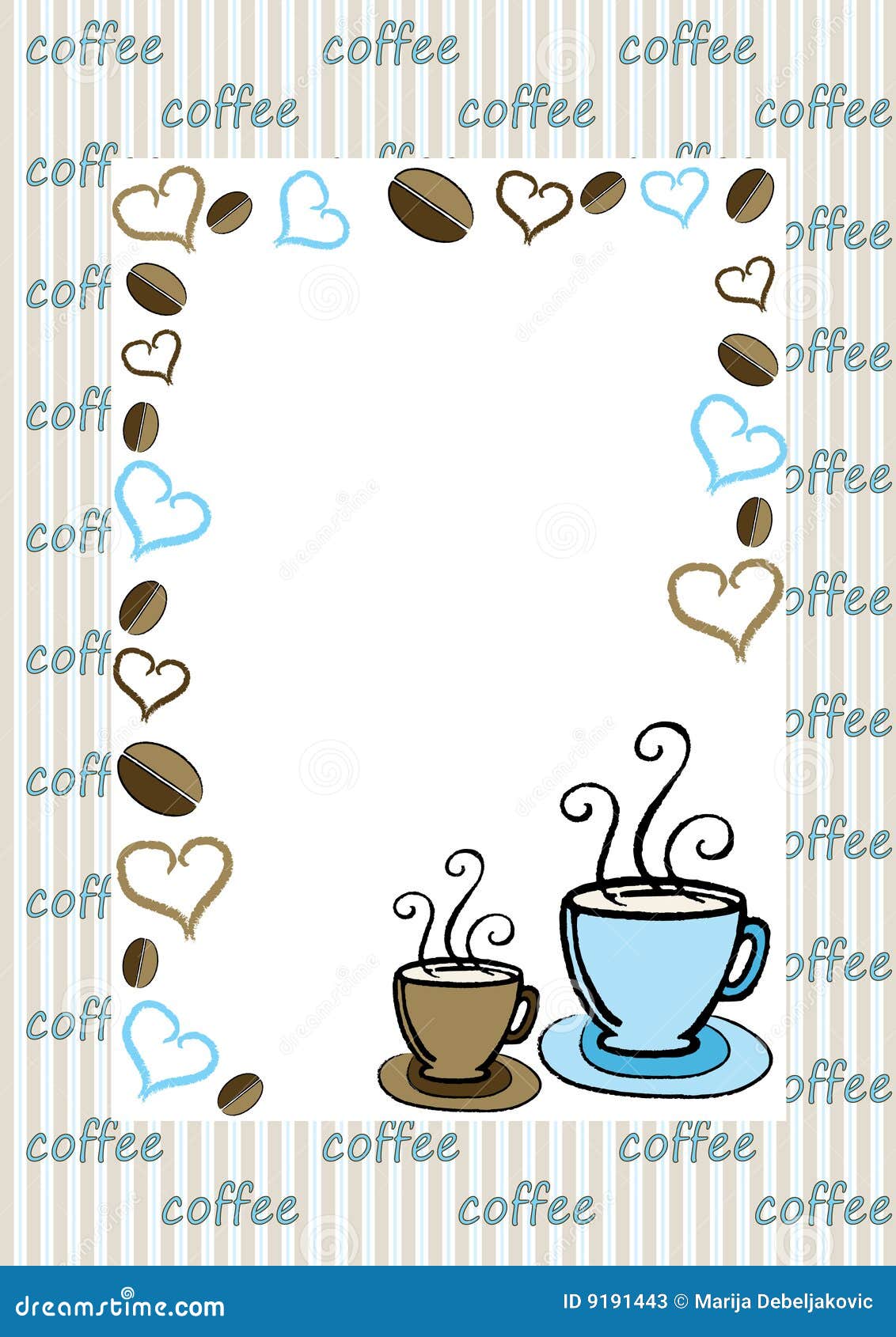 Coffee card stock illustration. Illustration of email - 9191443