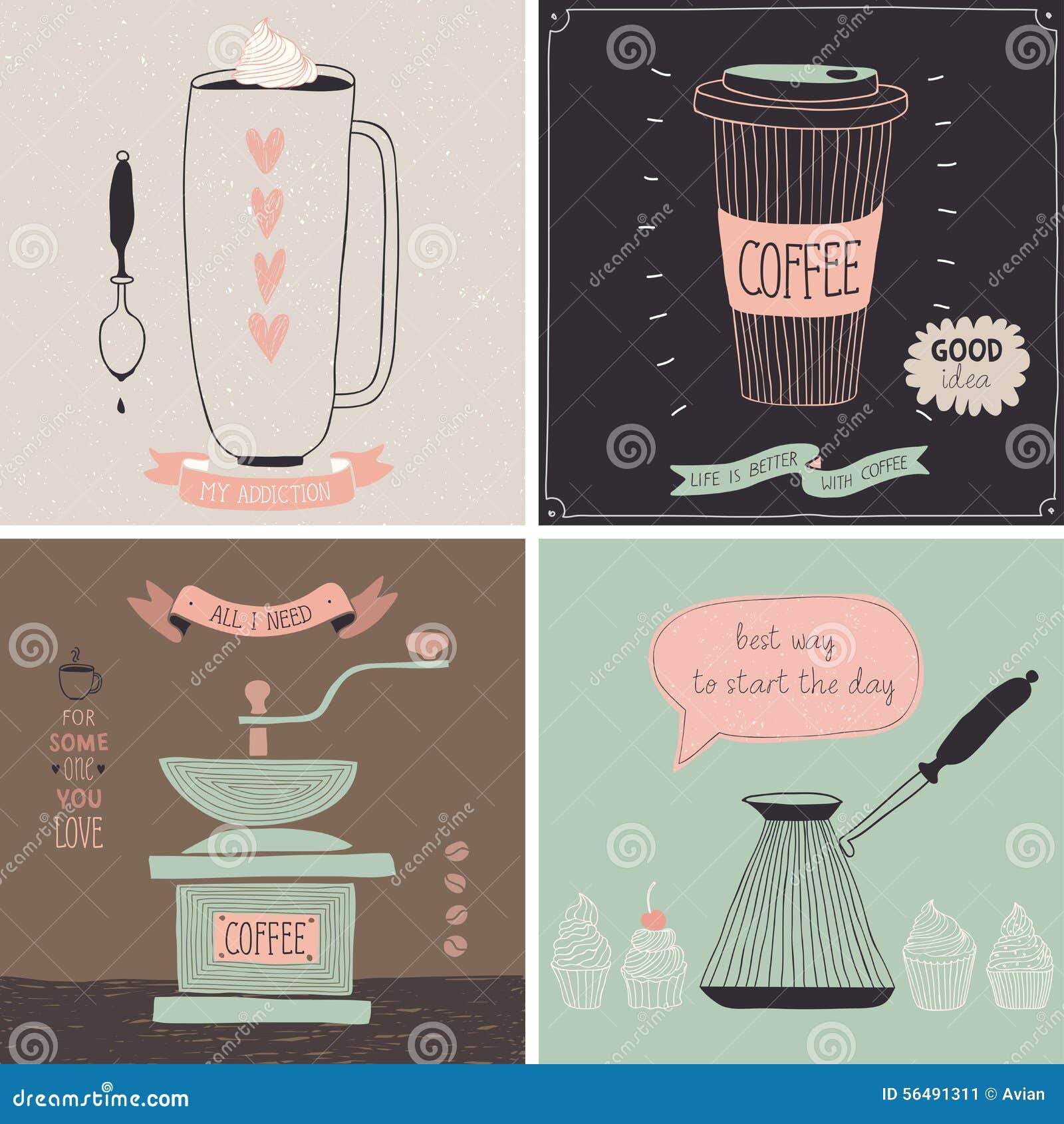 Coffee Cards. Templates For Design Menu For Cafe. Vector Templates ...