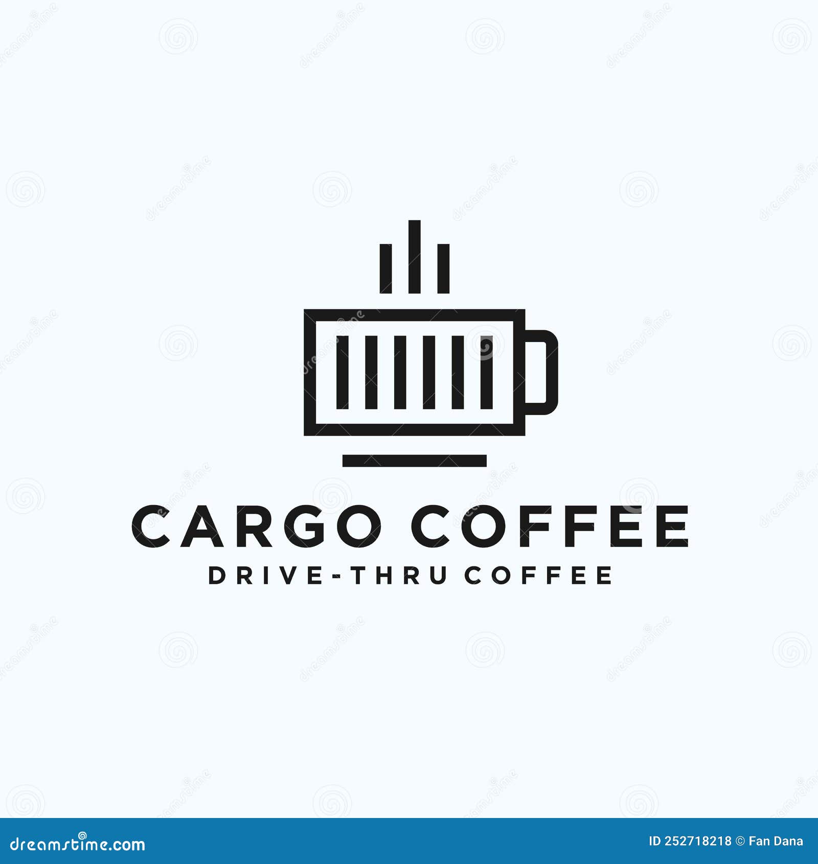 Coffee Cargo Logo Design Vector Illustration Stock Illustration ...