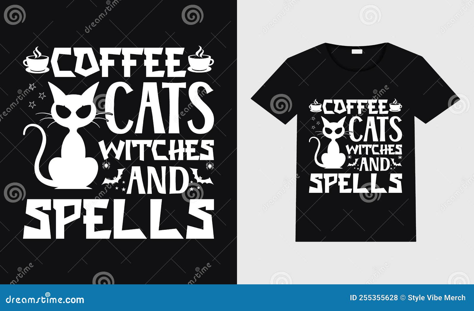Coffee Cats Witches and Spells Halloween Vector Design Stock Vector ... Coffee Cats Witches and Spells Halloween Vector Design Stock Vector ...