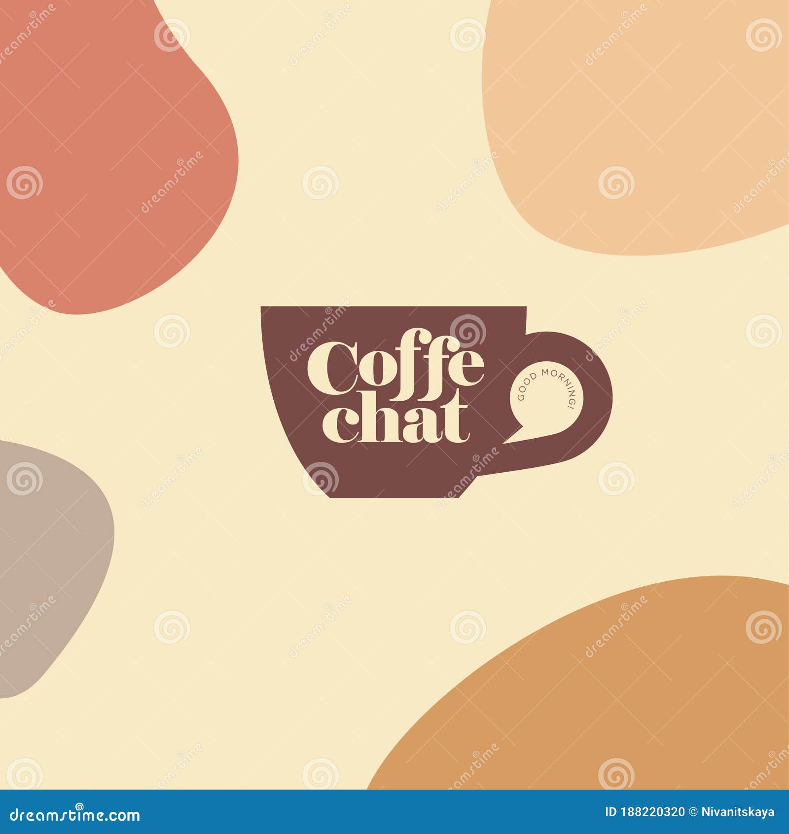 Coffee Chat Emblem. Coffee Logo. Cup Handle Like Speech Bubble Stock ...