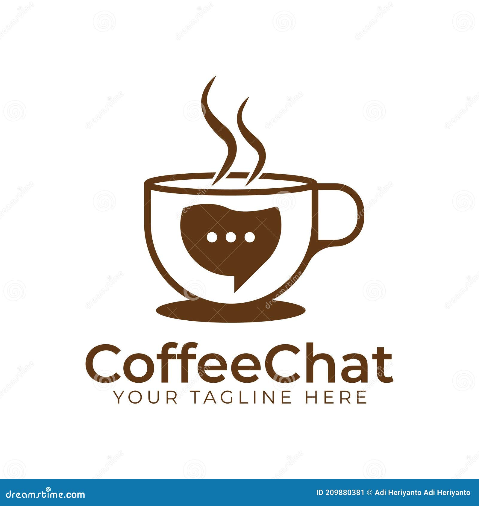 Coffee chat logo design stock vector. Illustration of icon - 209880381