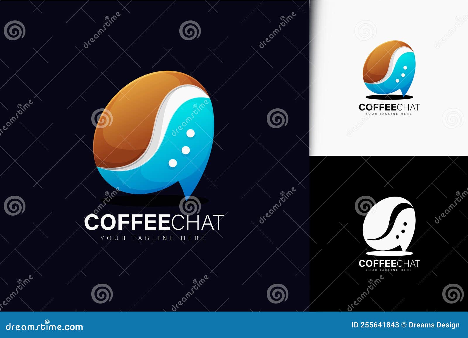 Coffee Chat Logo Design with Gradient Stock Vector - Illustration of ...