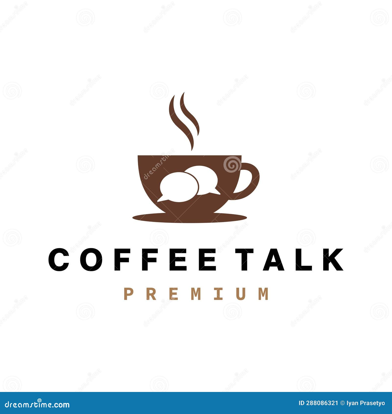 Coffee Chat Logo Design Vector Template Stock Vector - Illustration of ...