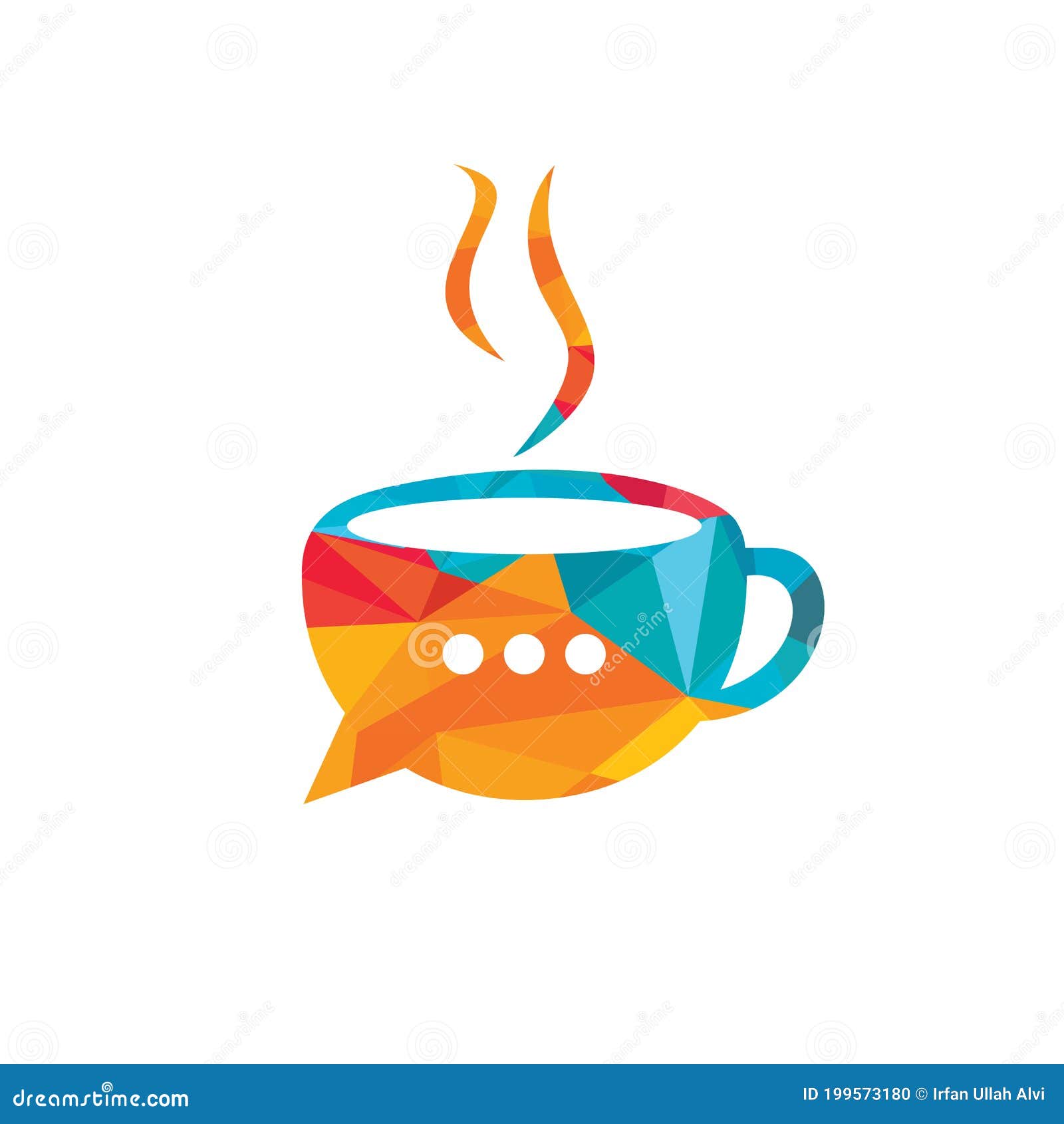 Coffee Chat Vector Logo Design. Stock Vector - Illustration of concept ...