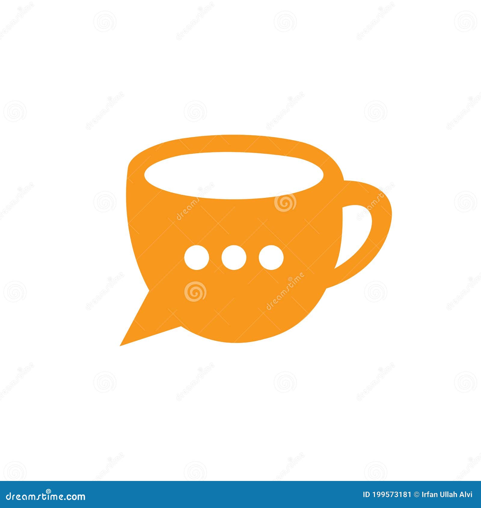 Coffee Chat Vector Logo Design. Stock Vector - Illustration of cafe ...