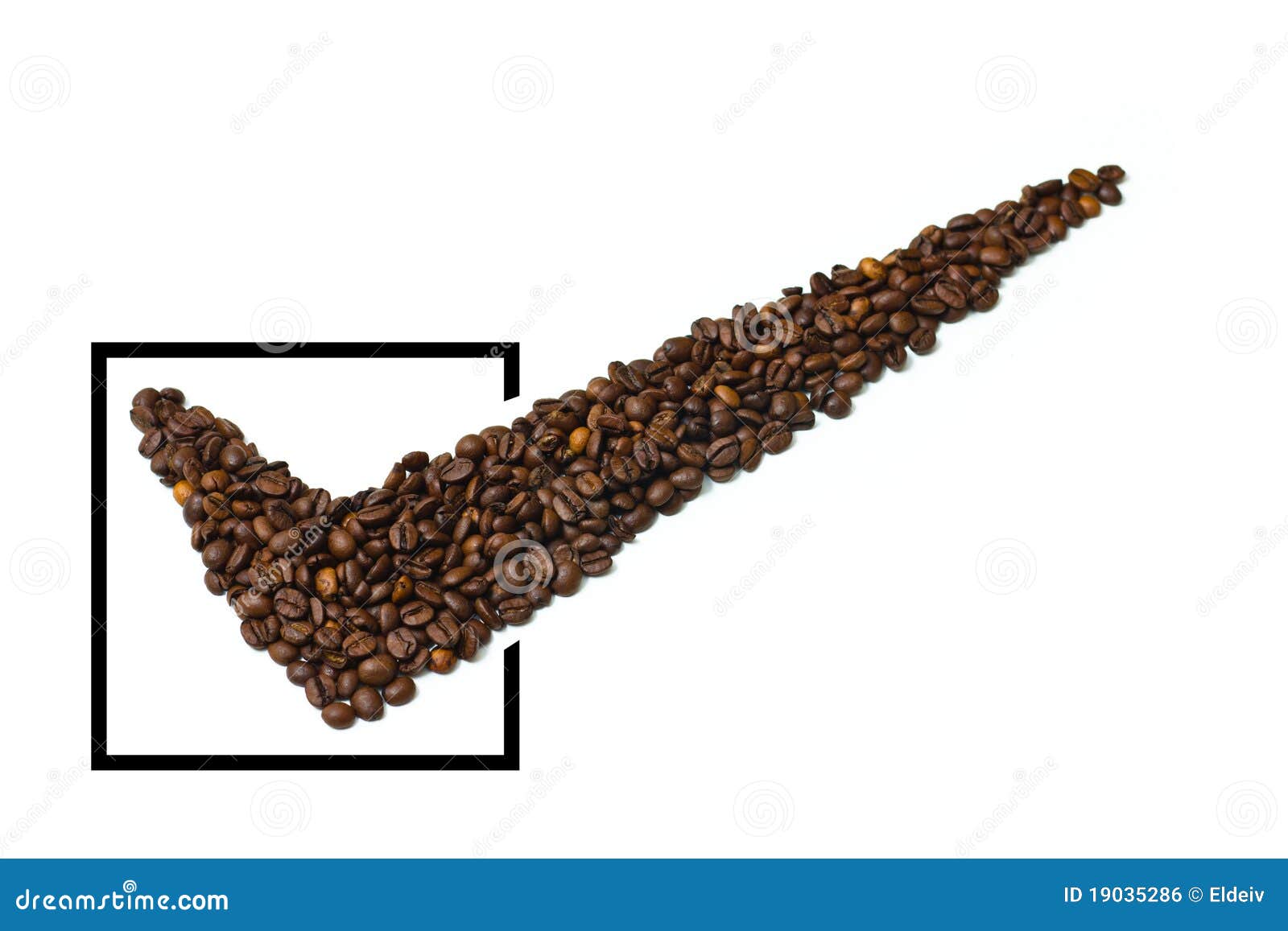 Coffee check mark stock photo. Image of blackground, white - 19035286