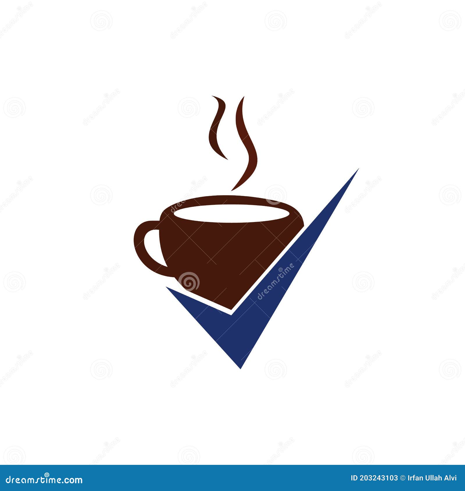 Coffee Check Vector Logo Design. Stock Vector - Illustration of check ...