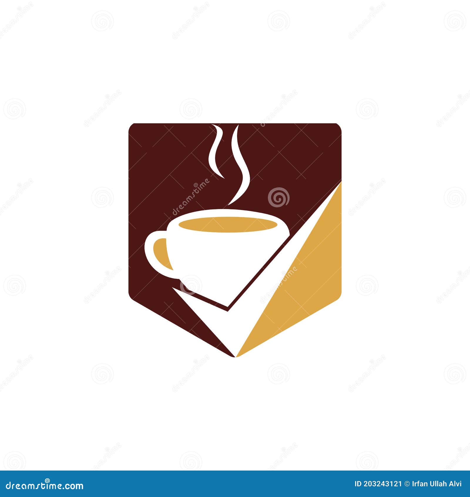 Coffee Check Vector Logo Design. Stock Vector - Illustration of ...