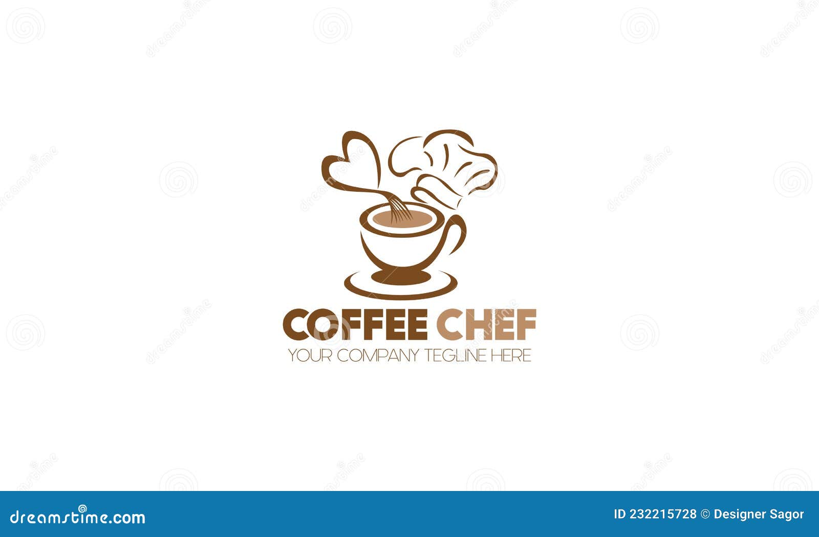 Minimal Coffee Chef Logo Design Vector Stock Vector - Illustration of ...