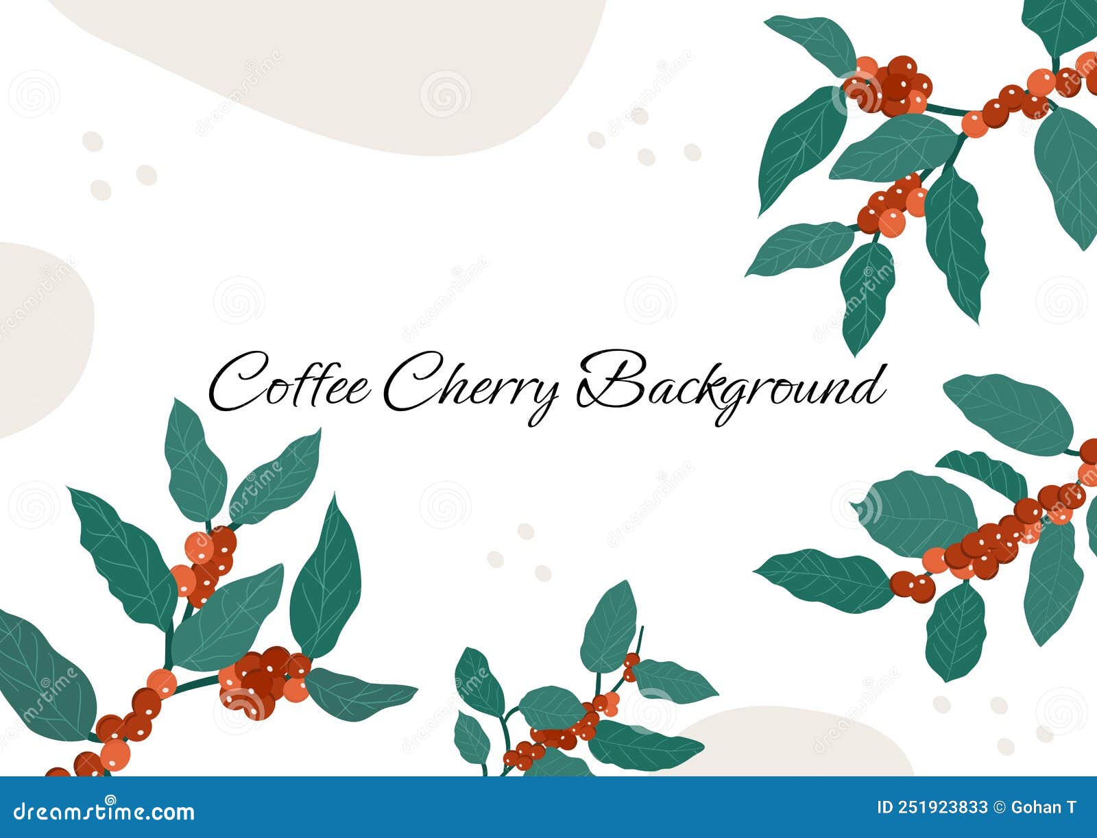 Coffee Cherry Tree Frame with Abstract Background Stock Illustration ...