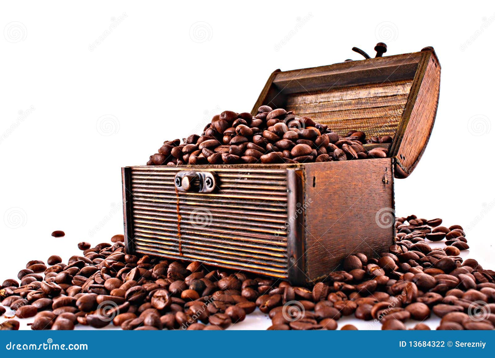 Coffee in chest isolated stock photo. Image of breakfast - 13684322