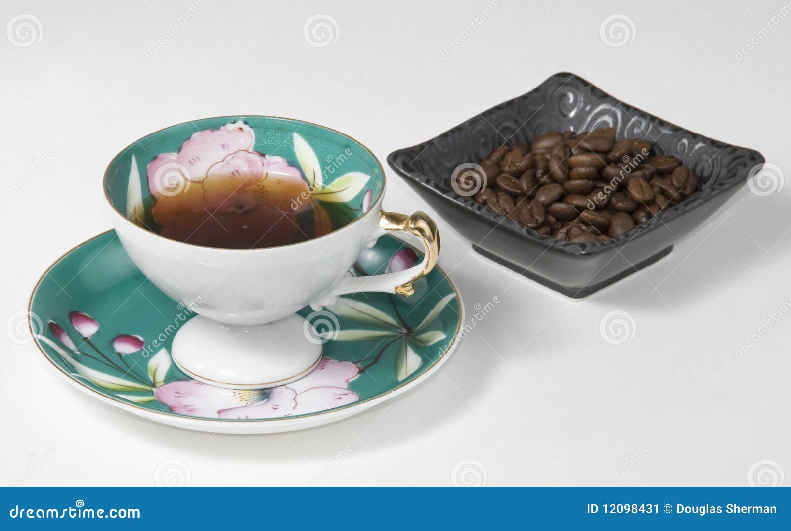 Coffee in china cup stock image. Image of delicate, serving - 12098431