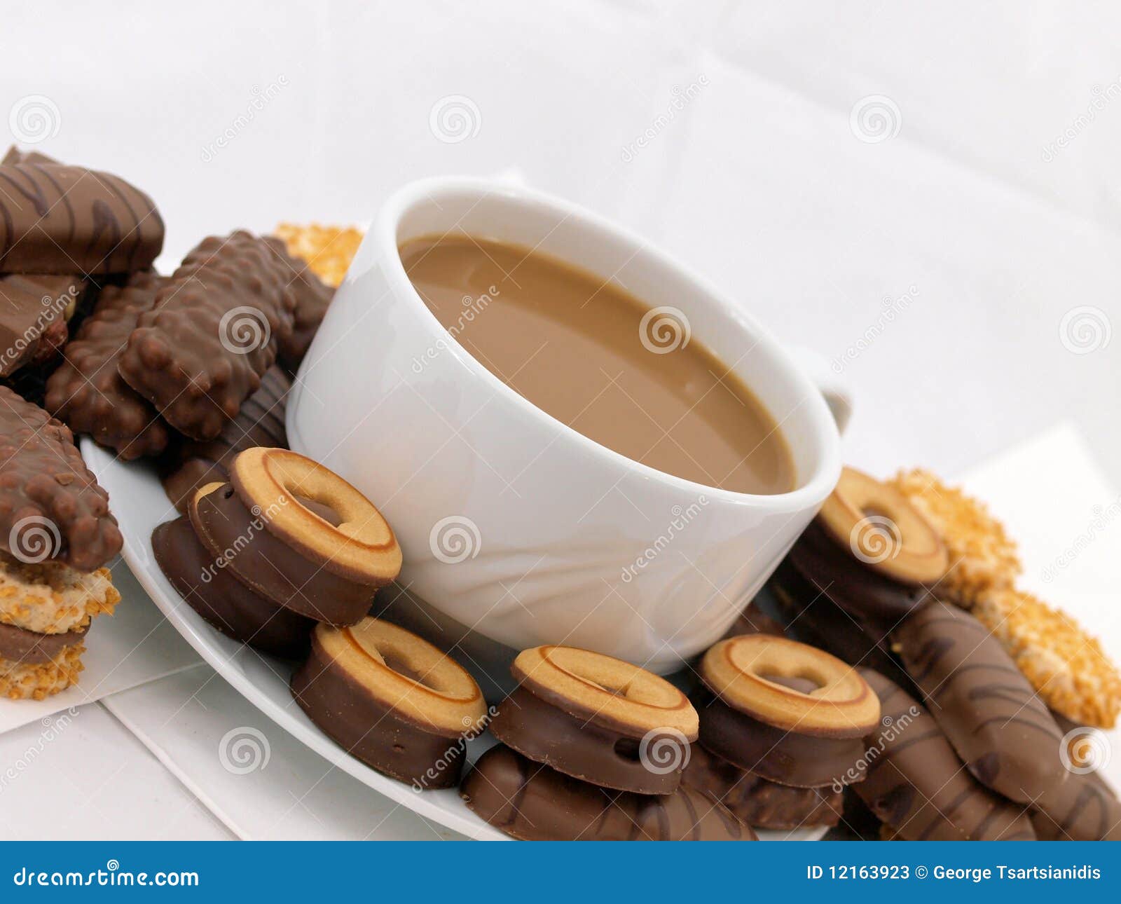 Coffee with Chocolate Biscuits Stock Image - Image of sweet, espresso ...