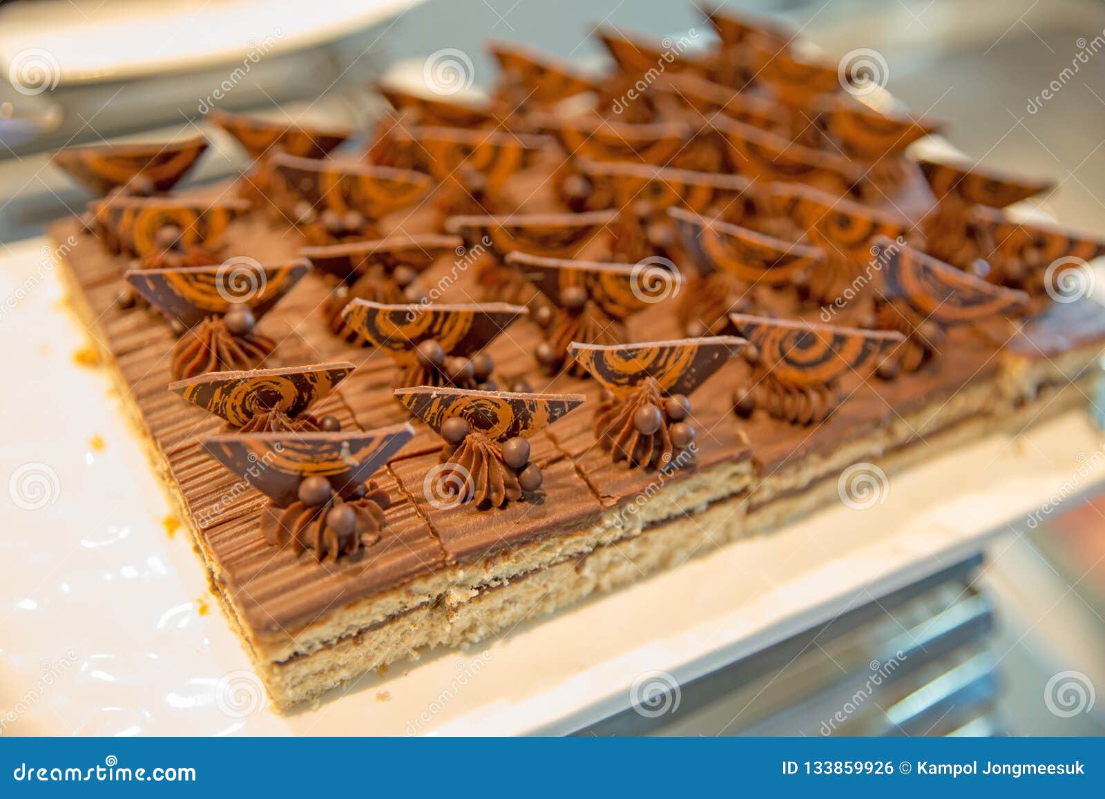 Coffee chocolate cake stock photo. Image of breakfast - 133859926
